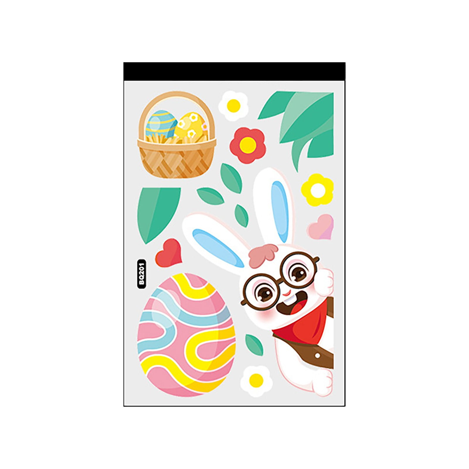 Sueyeuwdi Easter Window Sticker Decorative Bunny Easter Eggs Large ...