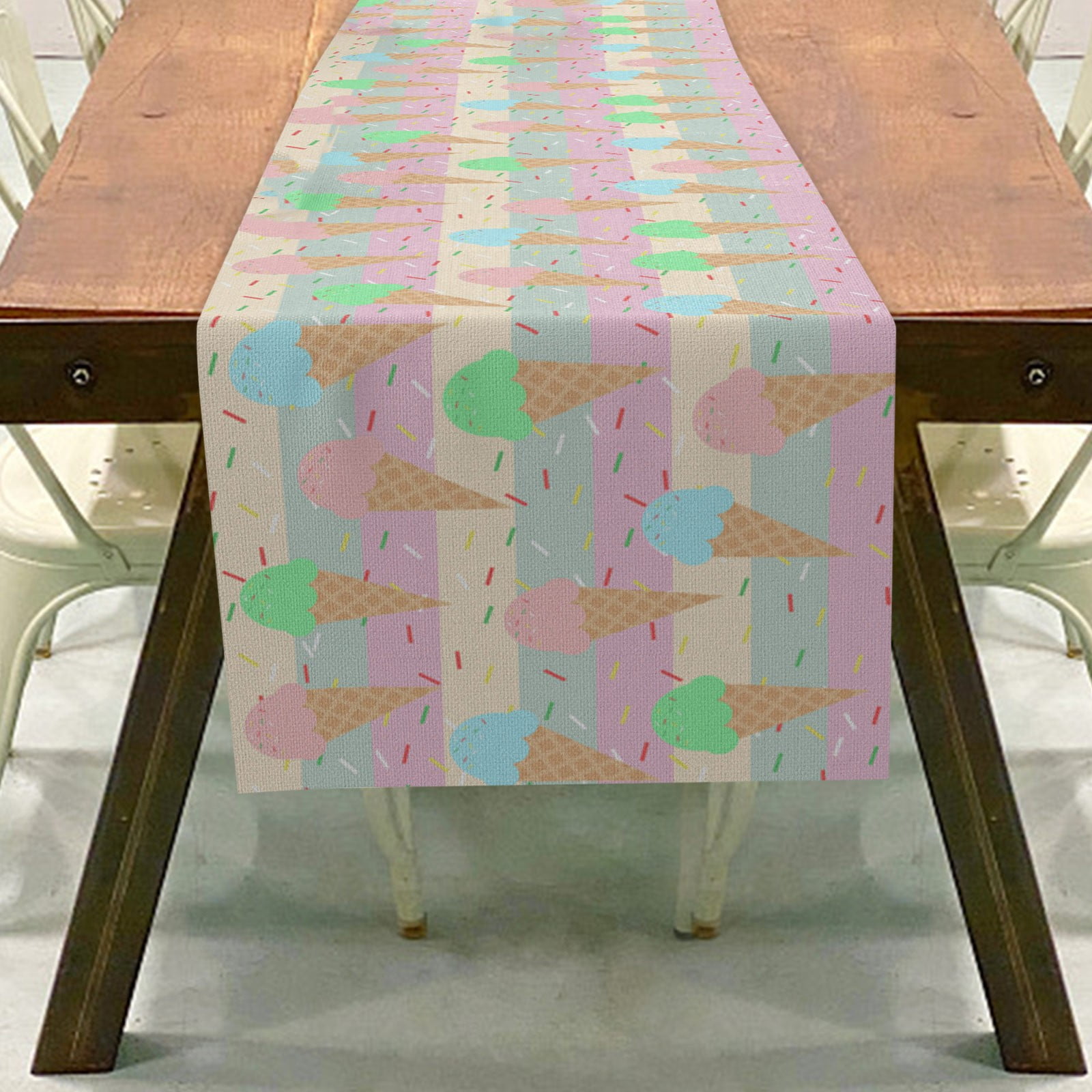 Sueyeuwdi Table Runner Desk Mat Summer Ocean Beach Themed Linen ...