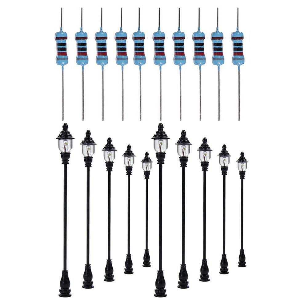 Sufanic 10Pcs Model Railroad Train OO/HO Scale Lamp Posts Led Street ...