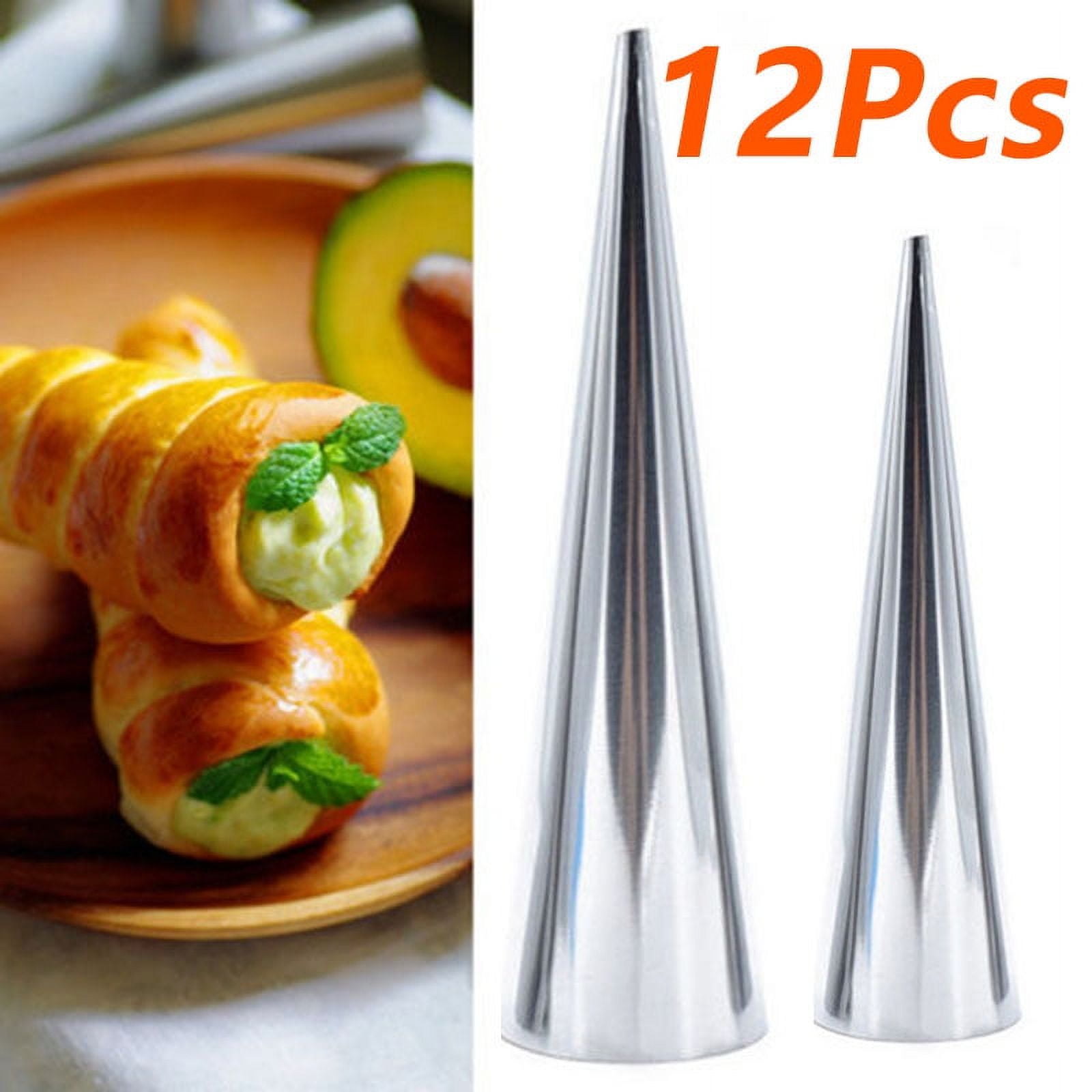 Sufanic 12Pcs Non-Stick Cannoli Form Tubes Cream Croissant Horn Bread ...