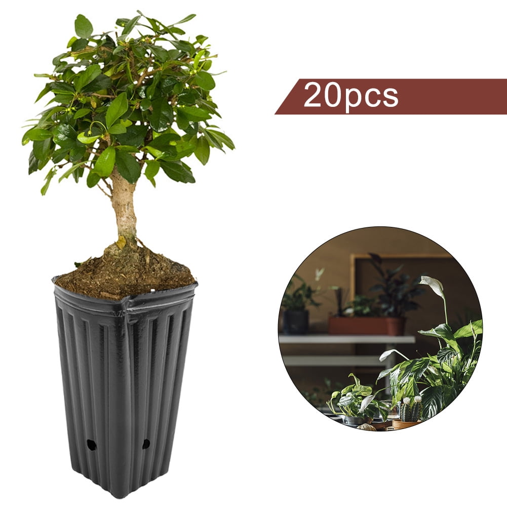 Sufanic 20Pcs Plastic Deep Nursery Treepots,7.8" Tall Flower Plant ...