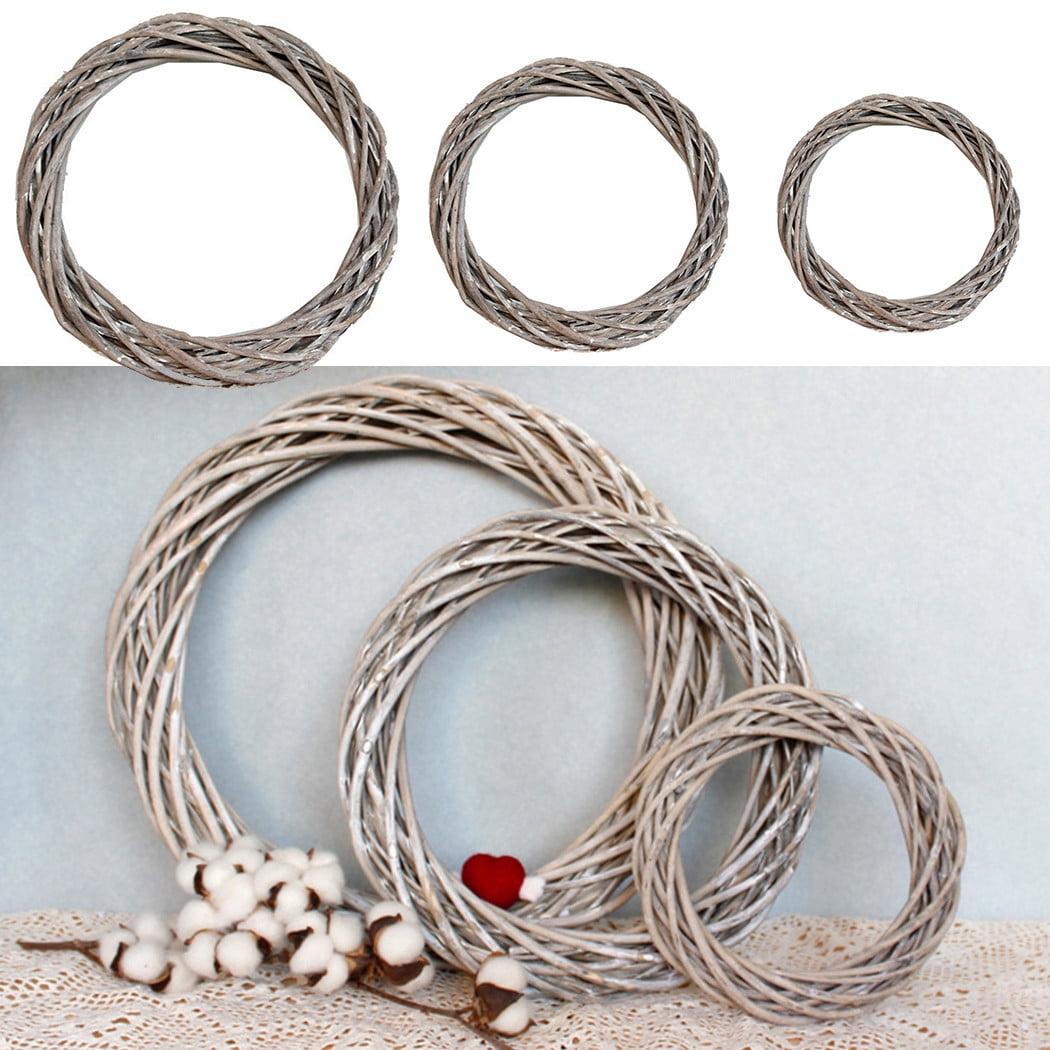 Sufanic Christmas Rattan Ring Wreath Wicker Vine Garland Hanging ...