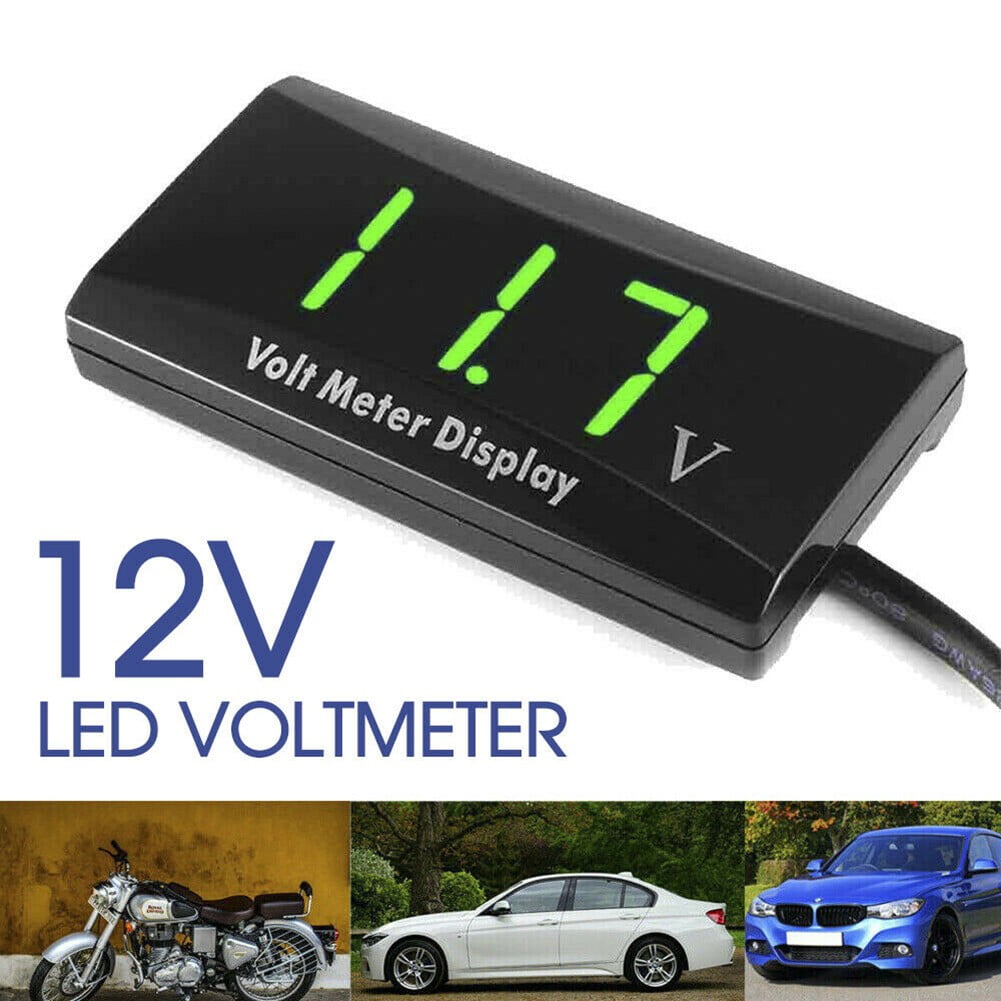 Sufanic DC 12V LED Digital Monitor Volt Meter Display Battery Gauge ...