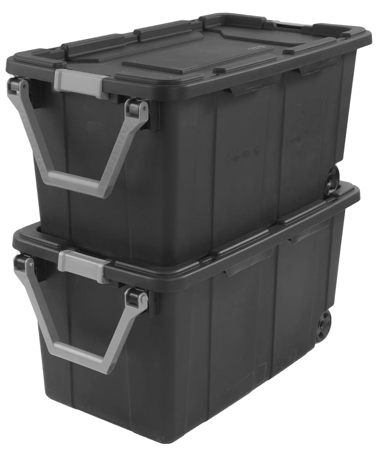 Sufeasdf Wheeled Industrial Tote 40 Gallon/151 Liter Black Lid & Base w ...