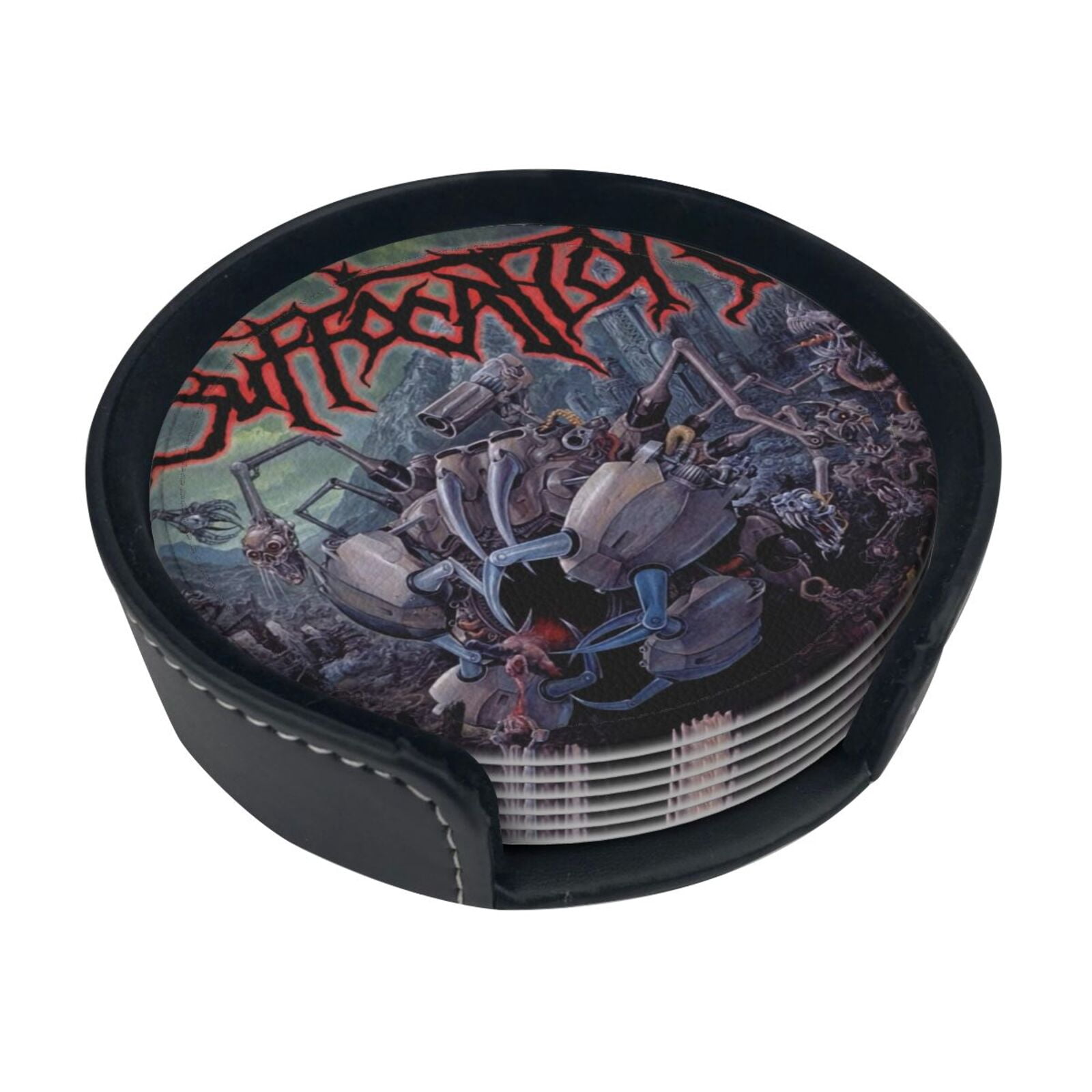 Suffocation Anime Funny Coasters,6 Pcs Leather Coasters That Protect ...