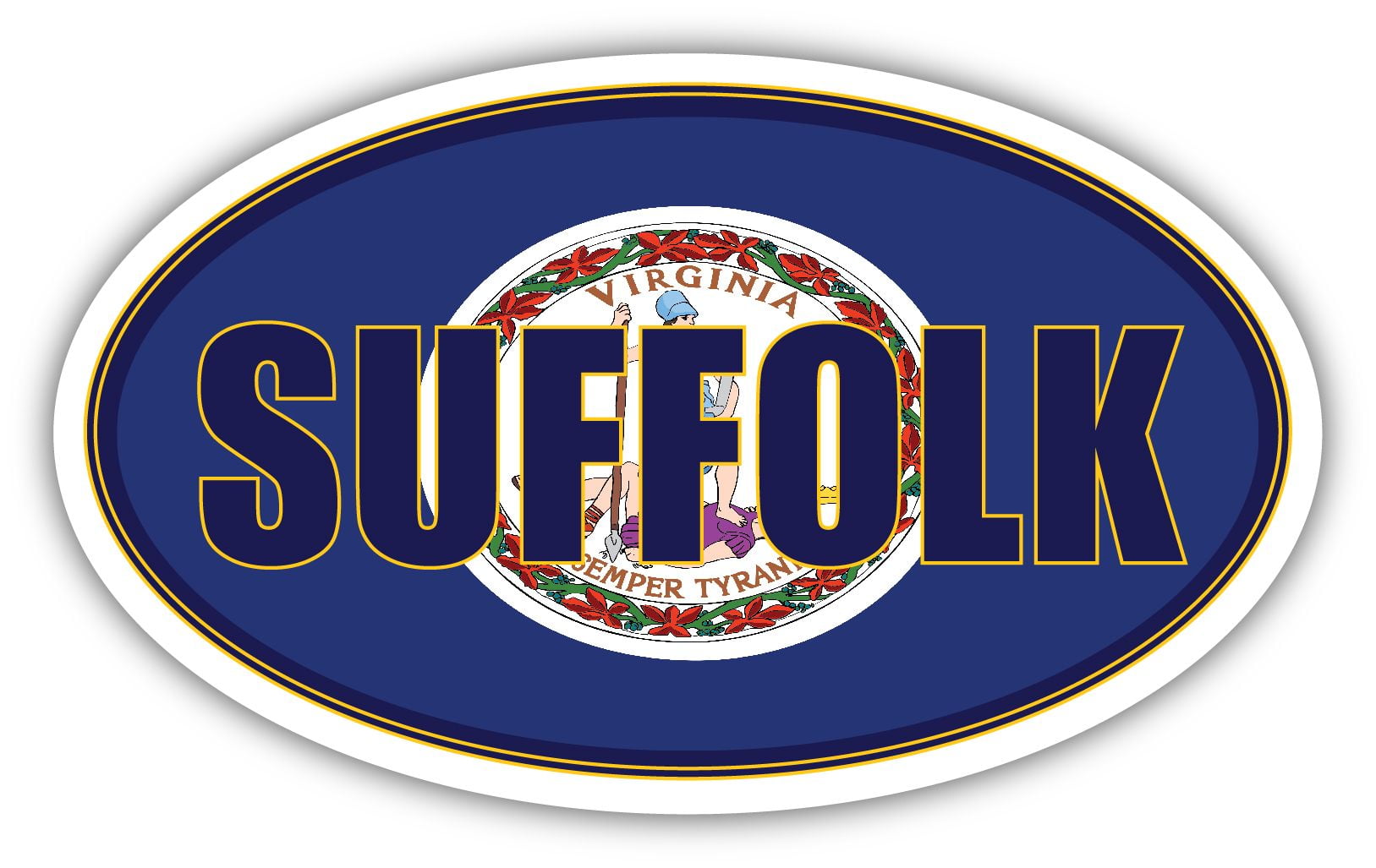 Suffolk City Virginia State Flag | VA Flag Suffolk County Oval State ...