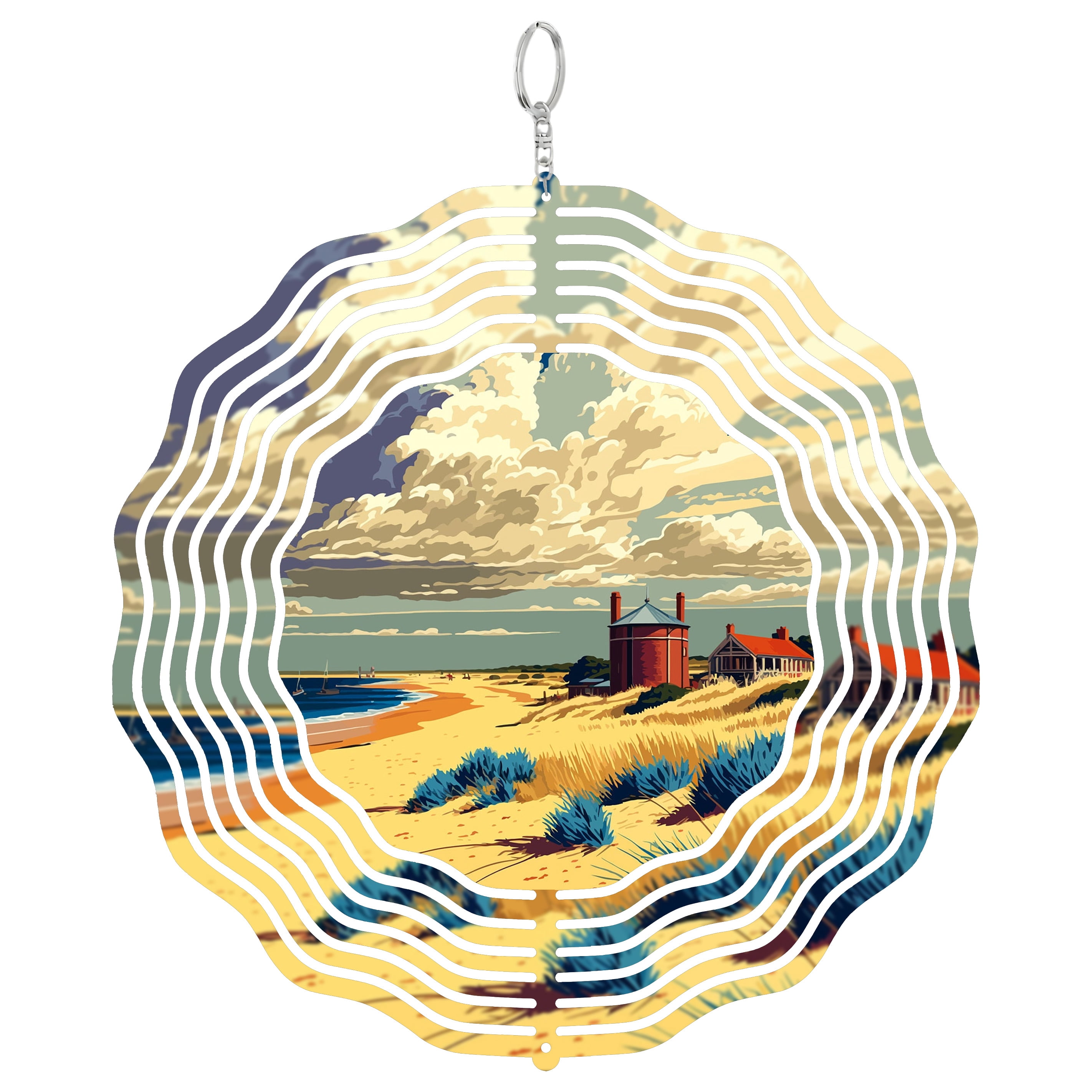 Suffolk Coast UK Wind Spinner, 3D Metal Outdoor Seaside Ornament ...