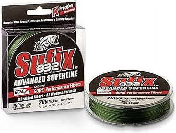 Sufix 832 Advanced Braid Braided Line, 15lb, 150yd, Lo-Vis Green ...