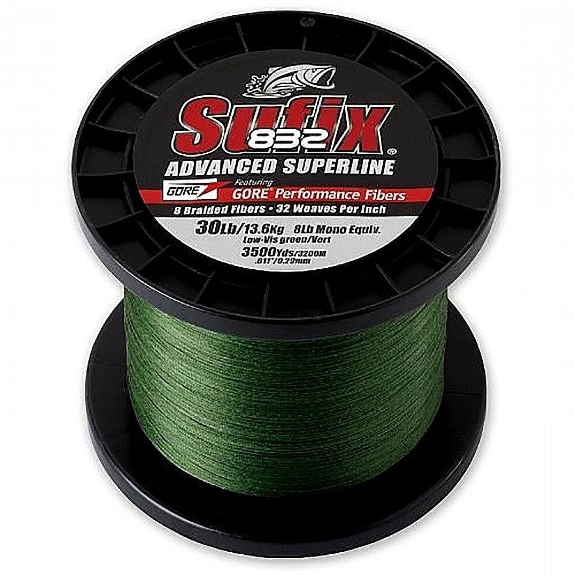 Sufix 832 Advanced Superline Braid 50 lb Low-Vis Green Fishing Line ...