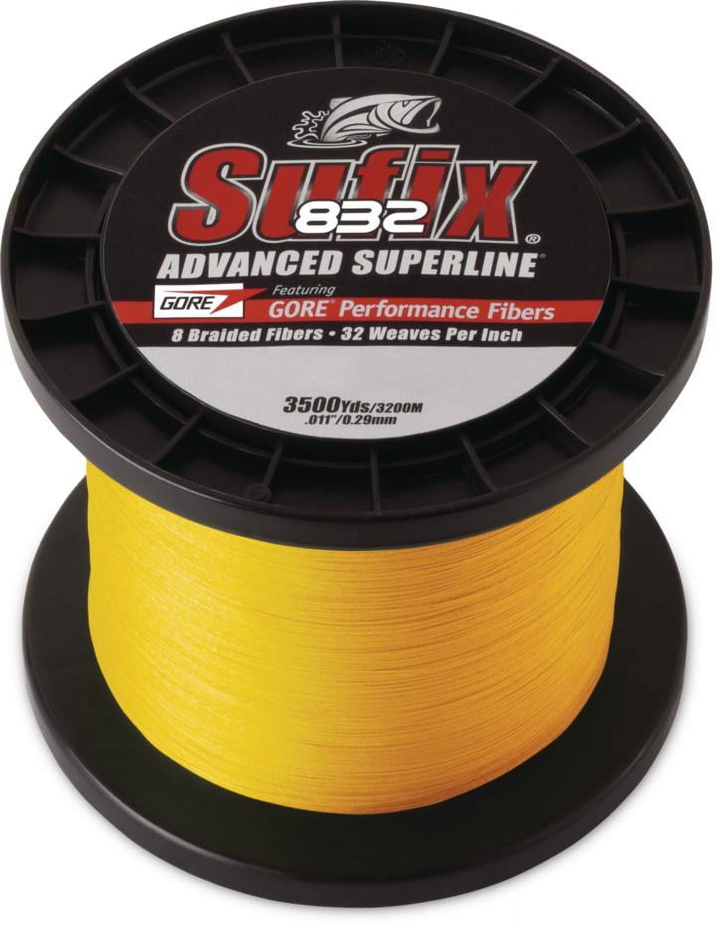 Sufix 832 Advanced Superline Braid 40 lb Hi-Vis Yellow Fishing Line ...