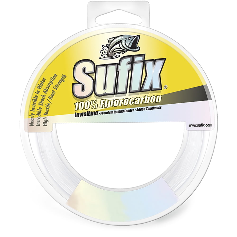 Sufix Invisiline Fluorocarbon Leader 110-Yards Leader Wheel Fishing Line Clear, 50-Pound ...