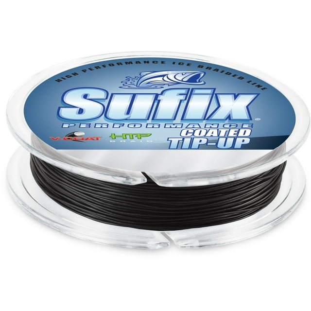 Sufix Performance V-Coat Tip Up Ice Braided Fishing Line 15lb 50yd Black - Walmart.com