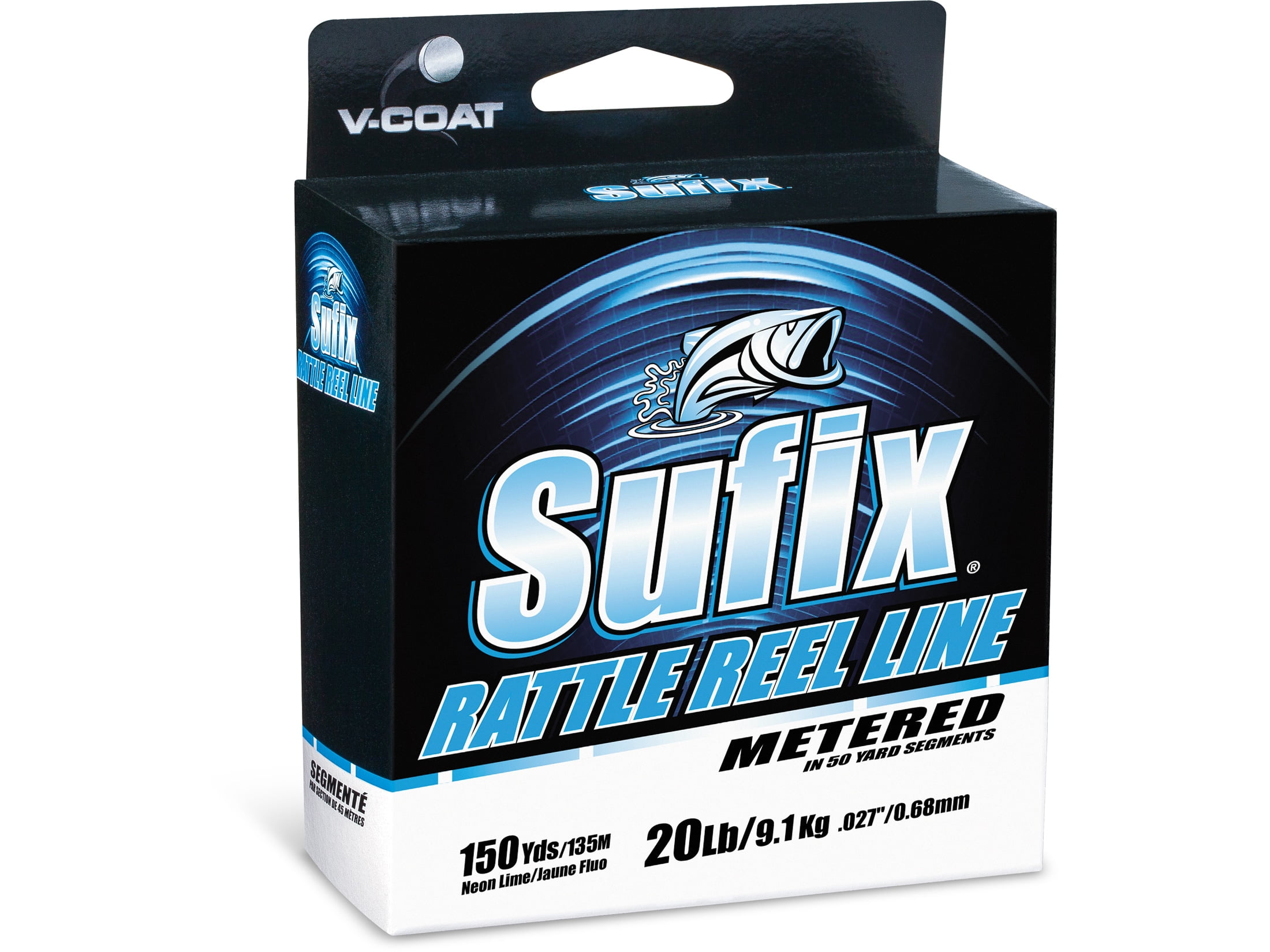 Sufix Rattle Reel Metered V-Coat Ice Fishing Line 30lb 150yd Neon Fire ...