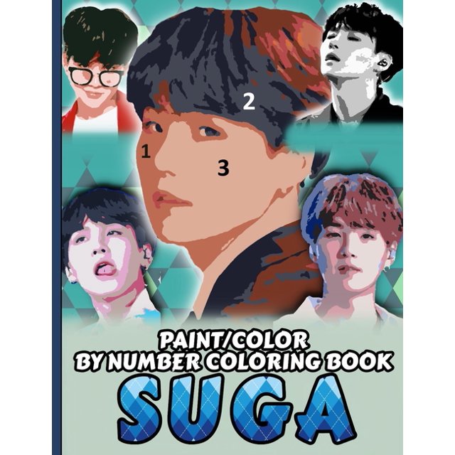 Suga Color/Paint by Number Coloring Book : Min Yoongi Stress Relief ...