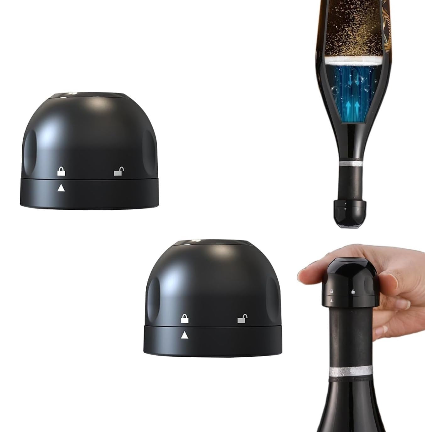 Sugalsu Sealed Champagne Cork LeakProof Wine Bottle Stoppers Portable ...