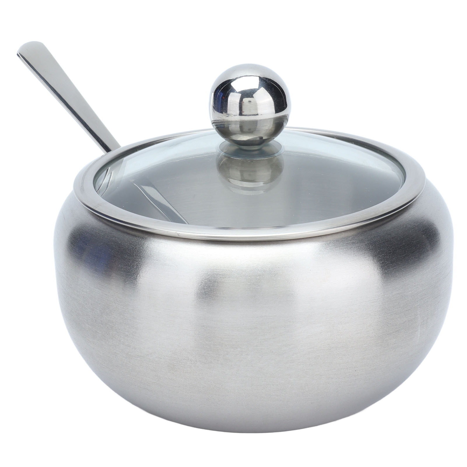Sugar Bowl Newness Stainless Steel Sugar Bowl with Clear Lid and Spoon ...