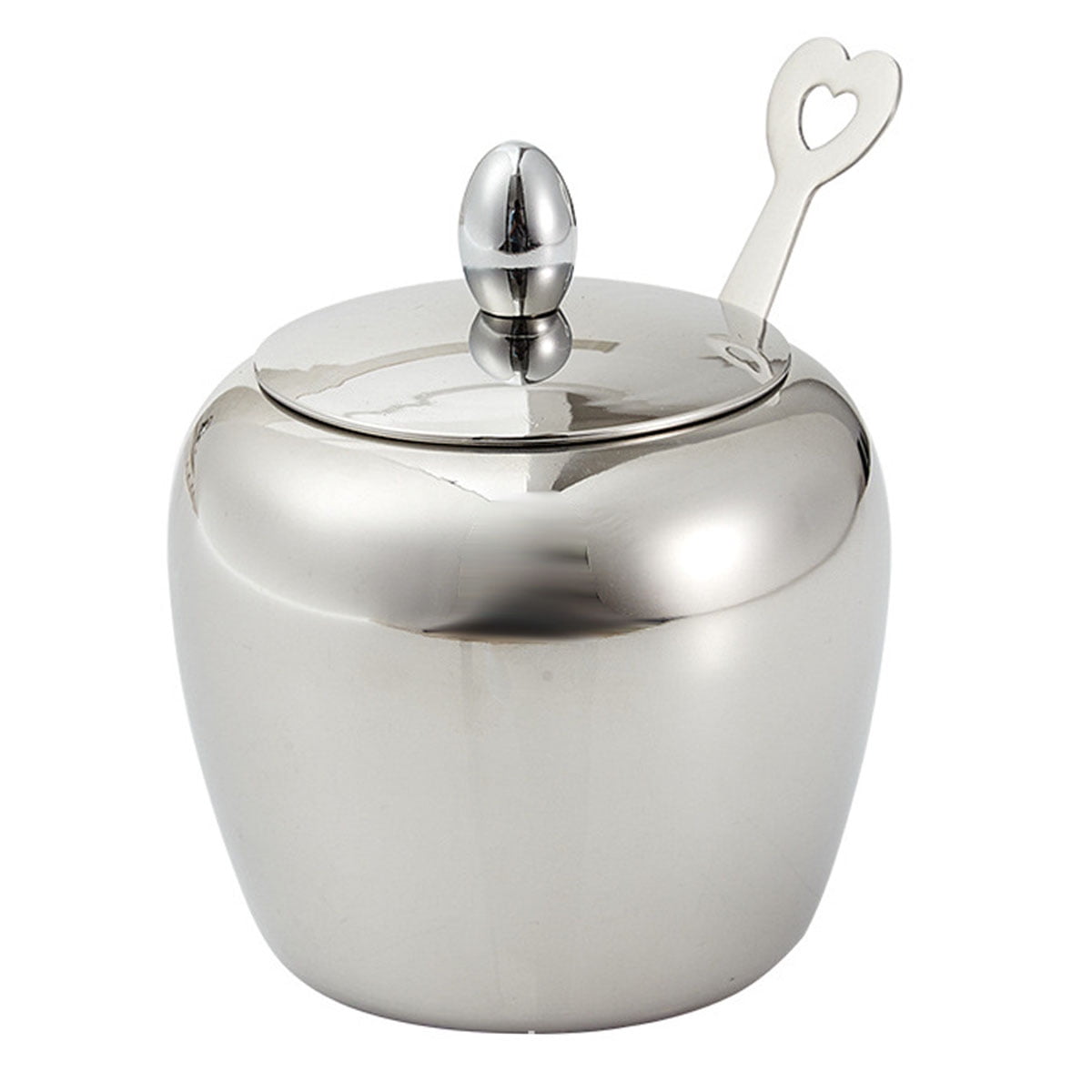 Sugar Bowl, Stainless Steel Sugar Pot with Lid and Spoon, Drum Shape ...