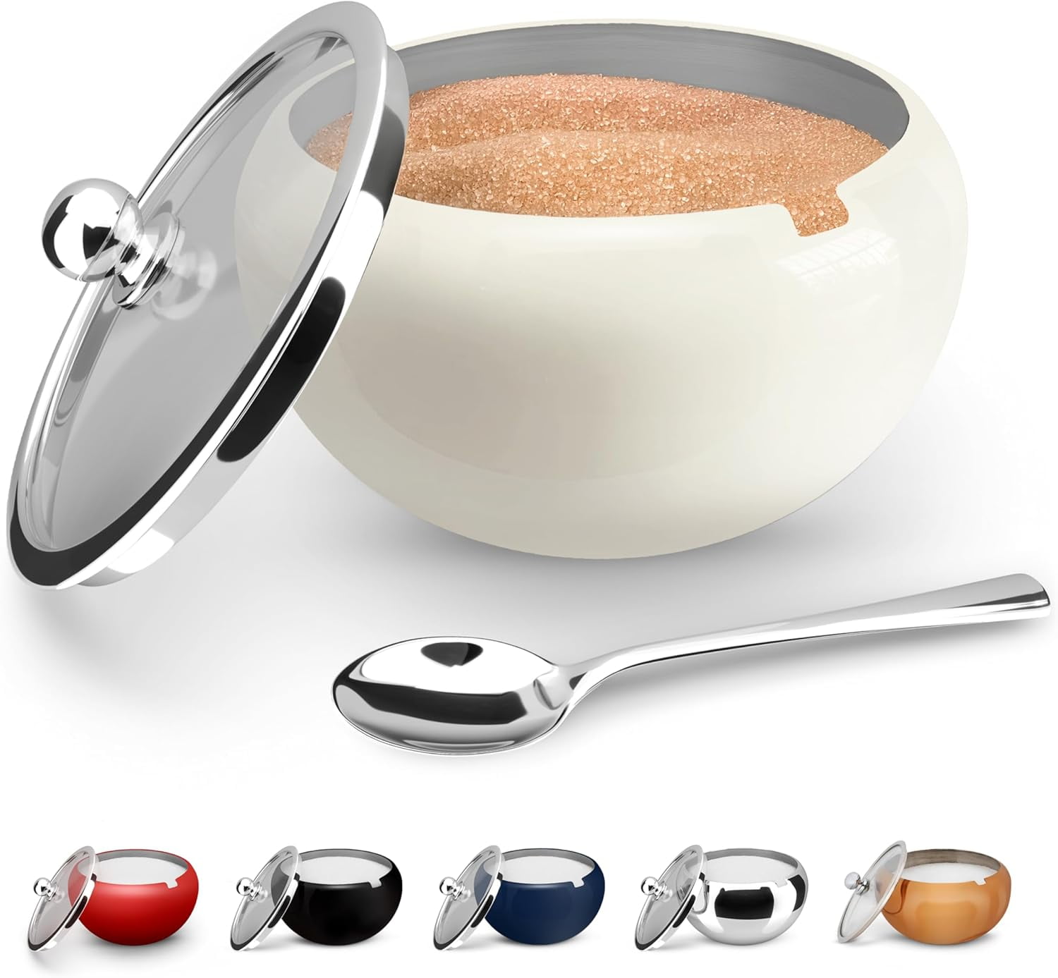 Sugar Bowl, Sugar Bowl with Lid and Spoon, Sugar Container with Lid ...