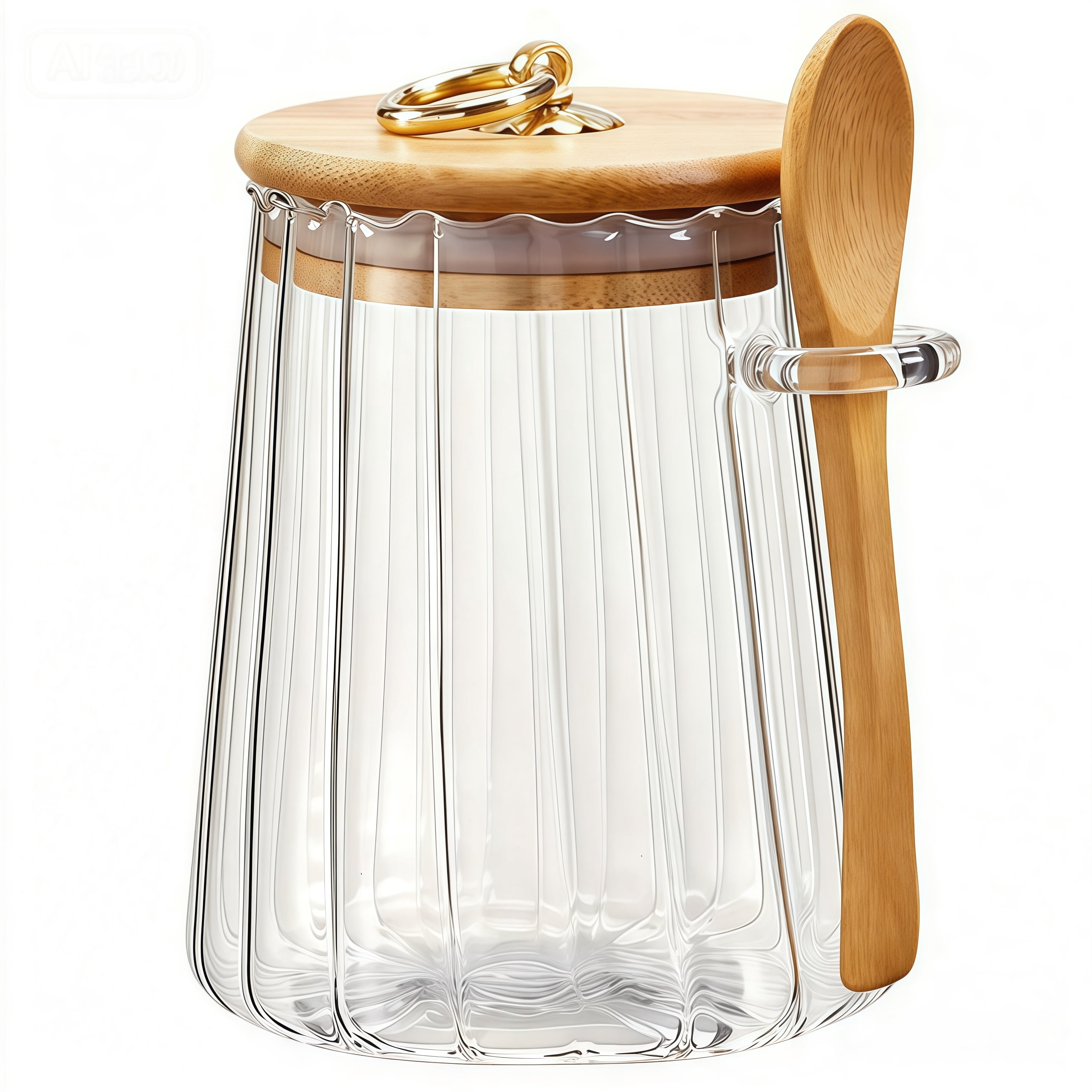 Sugar Bowls Sugar Container 22OZ Glass Coffee Canister Airtight Food ...