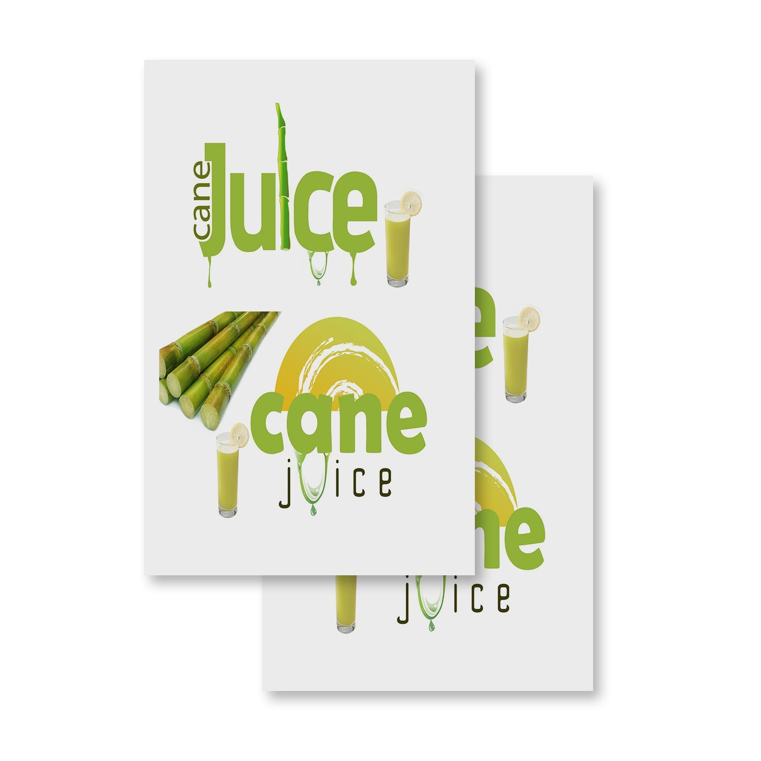 Sugar Cane Juice (2-PACK) 24" x 36" Vinyl Decals | Sign Insert Peel ...