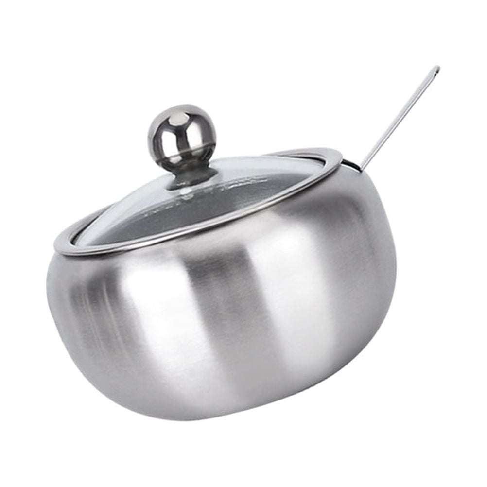 Sugar Container Dispenser Bowl with Lid and Stainless Steel Kitchen ...