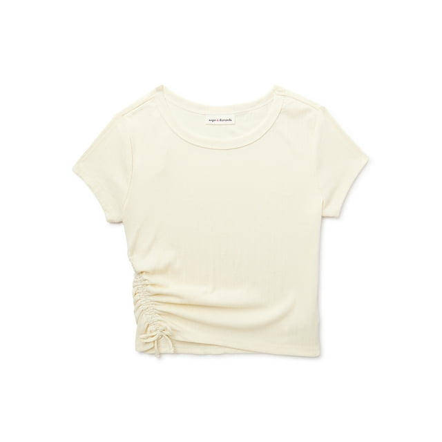 Sugar & Diamonds Girls Short Sleeve Cinch Top, Sizes 4-18 - Walmart.com