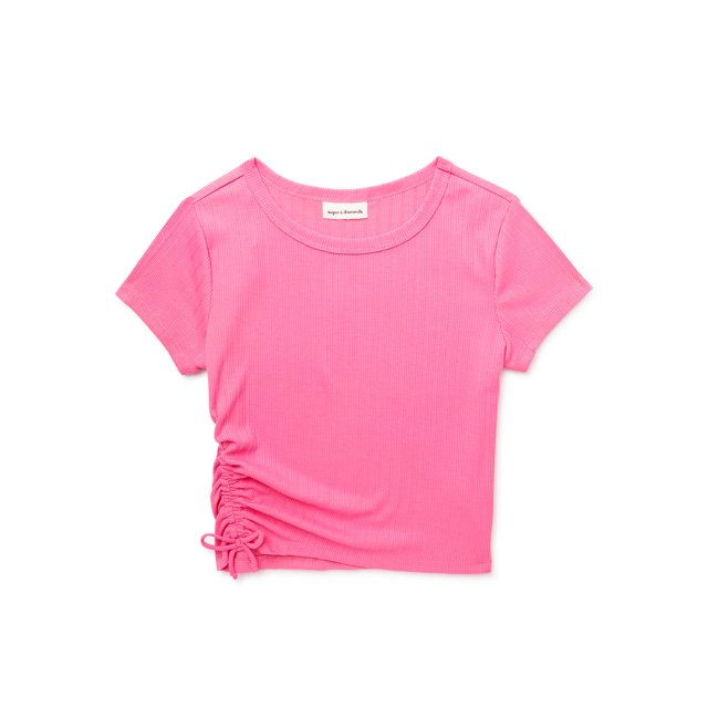 Sugar & Diamonds Girls Short Sleeve Cinch Top, Sizes 4-18 - Walmart.com