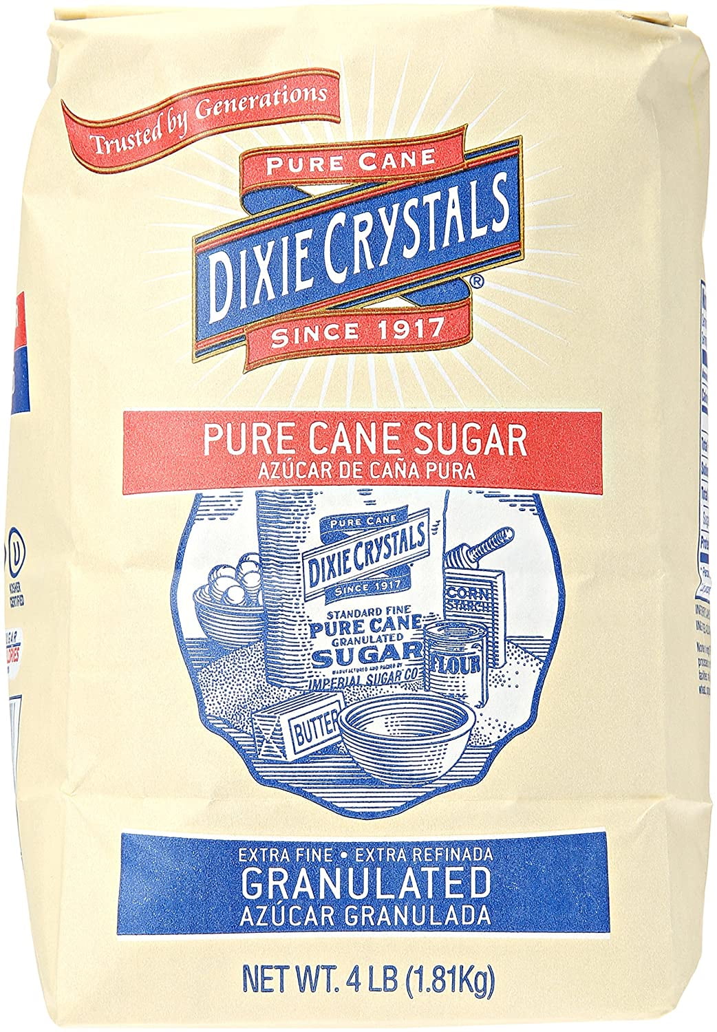 Sugar Dixie Crystals Pure Cane Sugar, 4 lb - Walmart.com