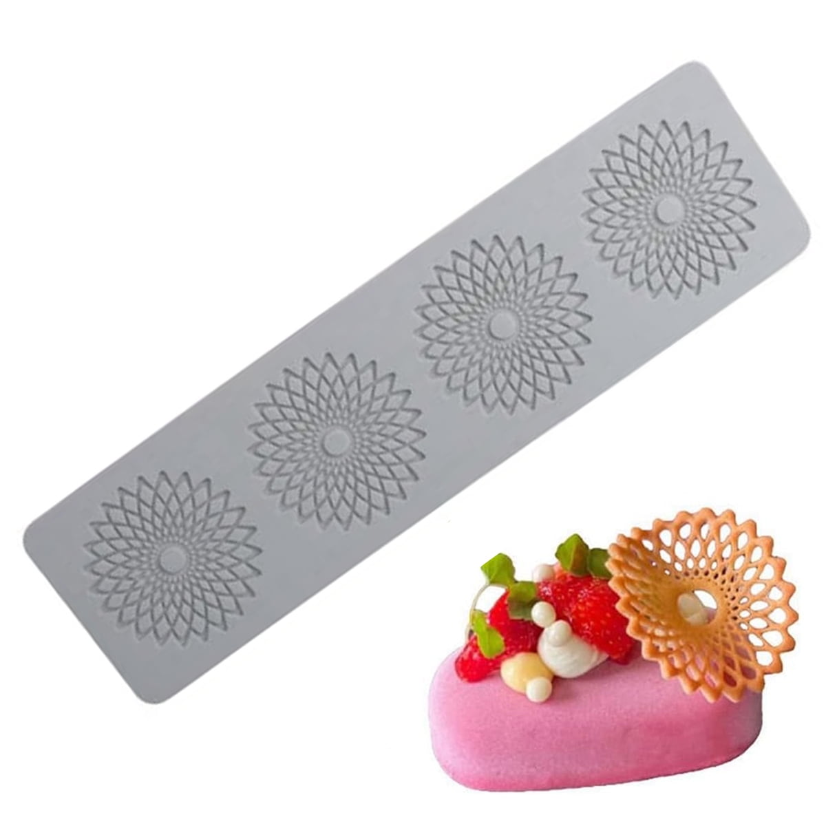 Sugar Edible Leaf Lace Cake Silicone Embossing Mat Fondant Impression ...