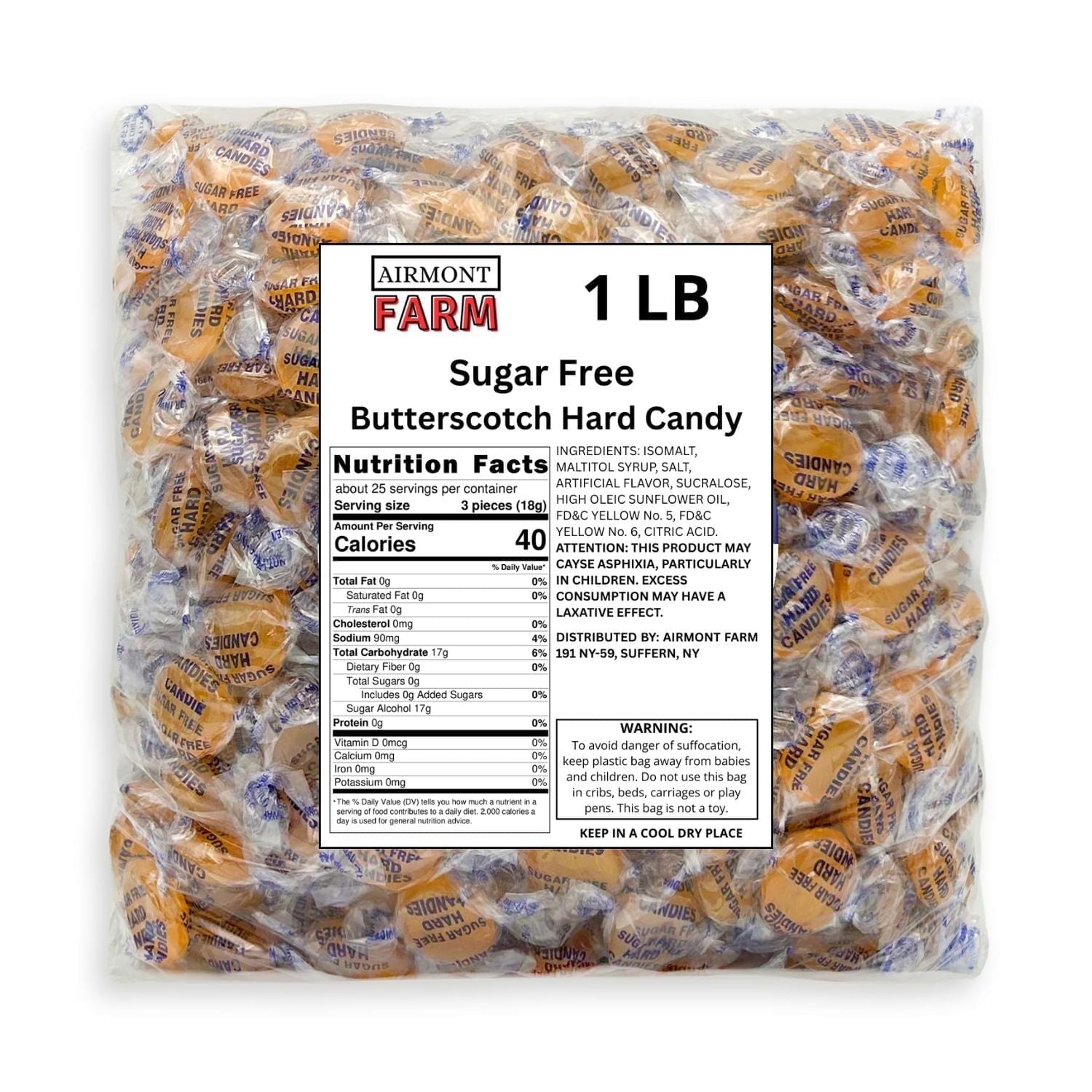 Sugar Free Butterscotch Hard Candy Individually Wrapped Bulk Old ...