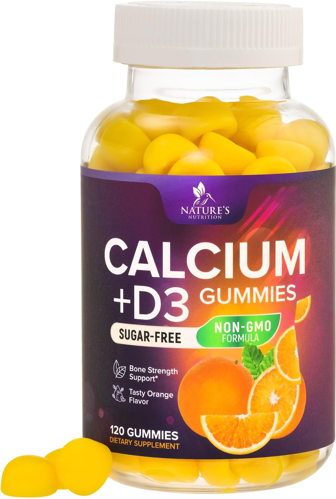 Sugar Free Calcium Gummy Bites Plus 400 IU Vitamin D3, Bone Health ...