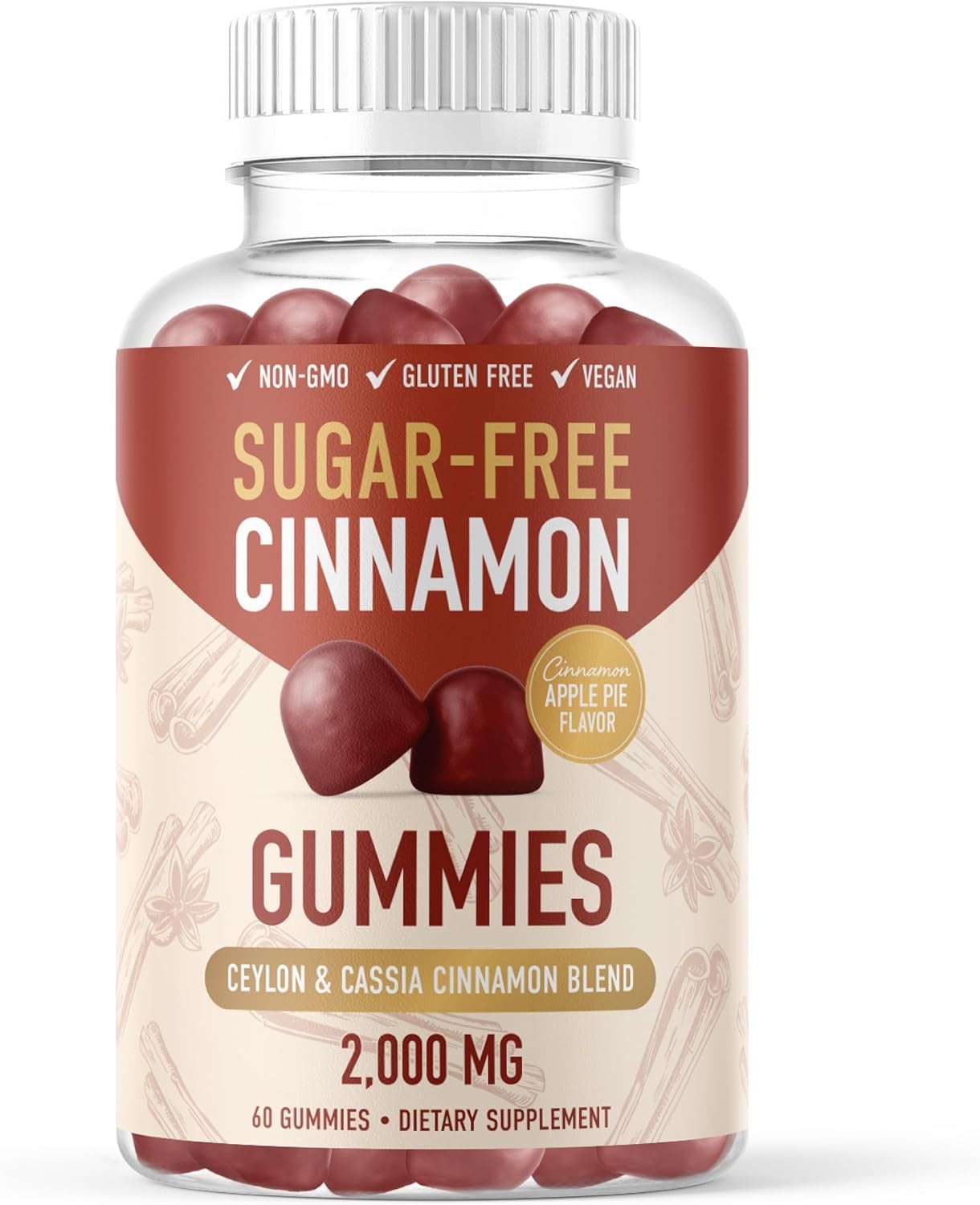 Sugar-Free Cinnamon Gummies 2000MG with Ceylon Cinnamon & Cassia ...