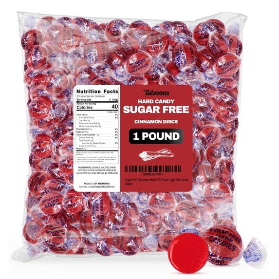 Sugar Free Hot Cinnamon Hard Candy Discs 1 Pound Candies - Approx. 75 ...