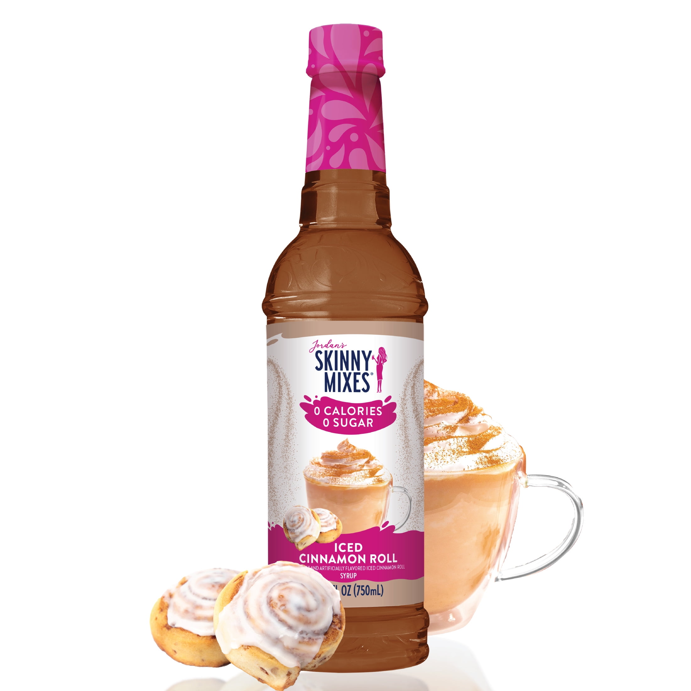 Skinny Mixes Cinnamon Roll Syrup, Flavored Coffee Syrup, 25.4 Fl Oz ...