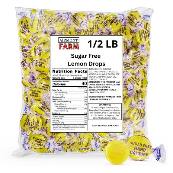 Sugar Free Lemon Drops Hard Candy Individually Wrapped Bulk Old ...