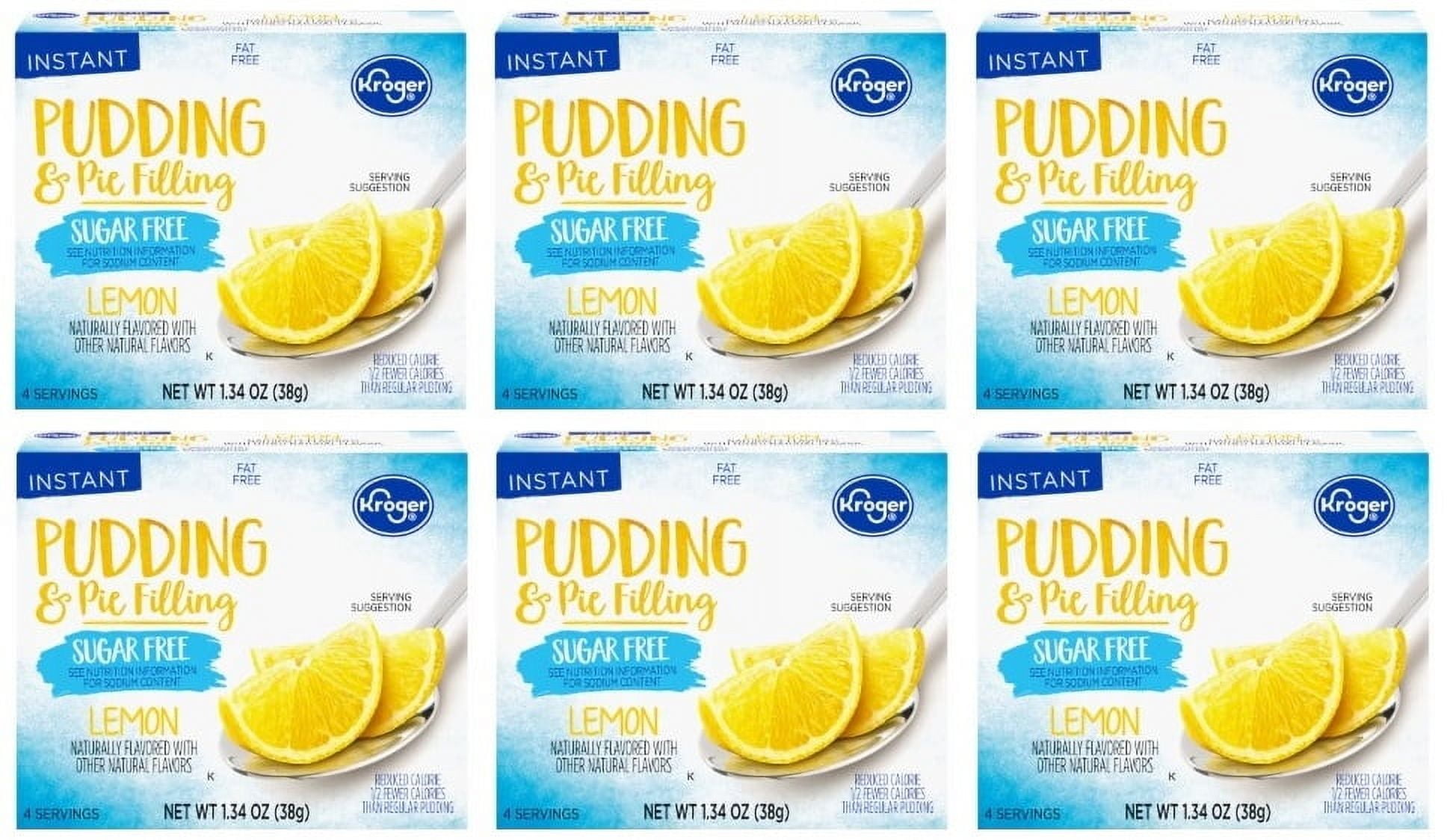 Sugar Free Lemon Instant Pudding & Pie Filling Packets, 1.34 oz (6 ...