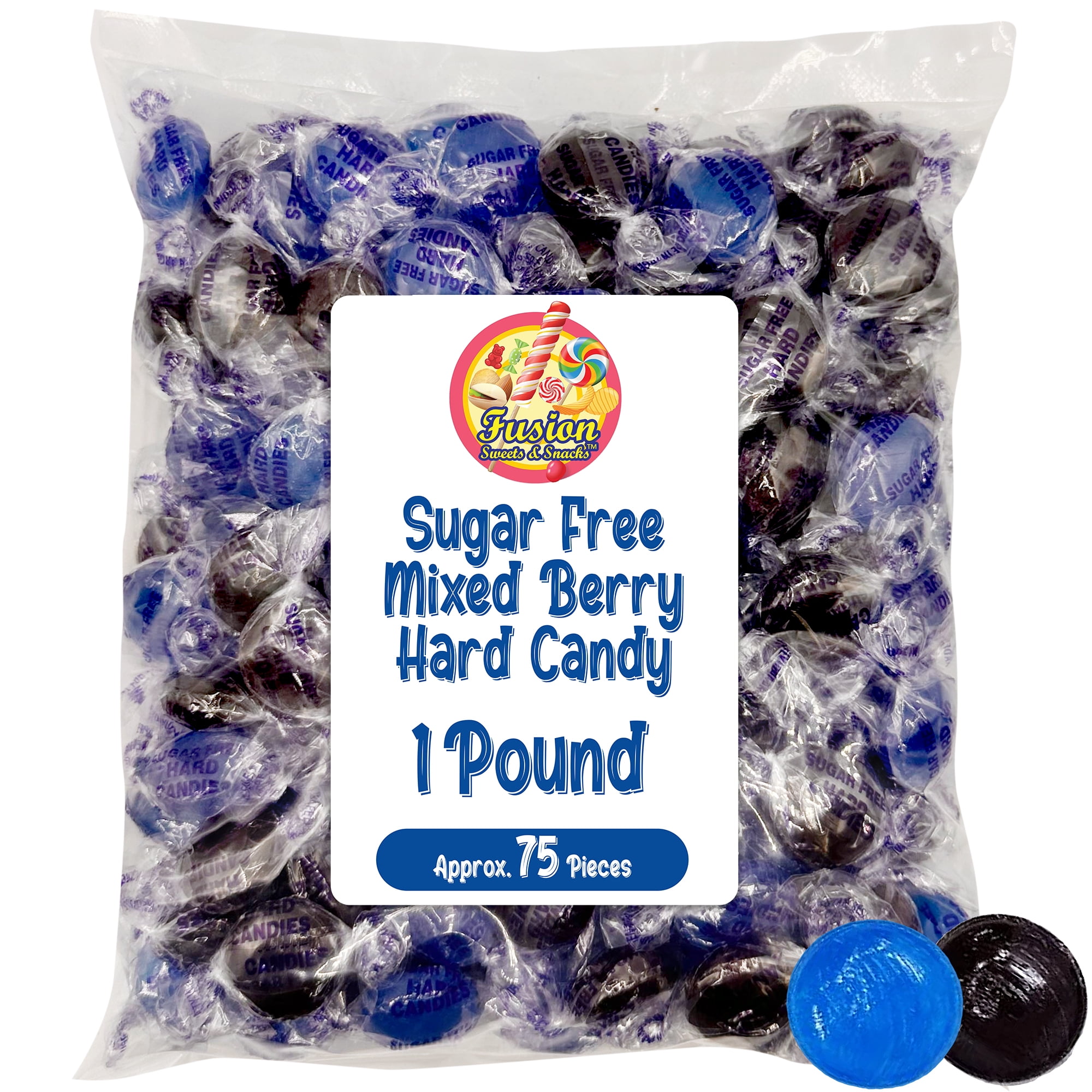 Sugar Free Mixed Berry Hard Candy – 1 lb Bulk Bag, Individually Wrapped ...