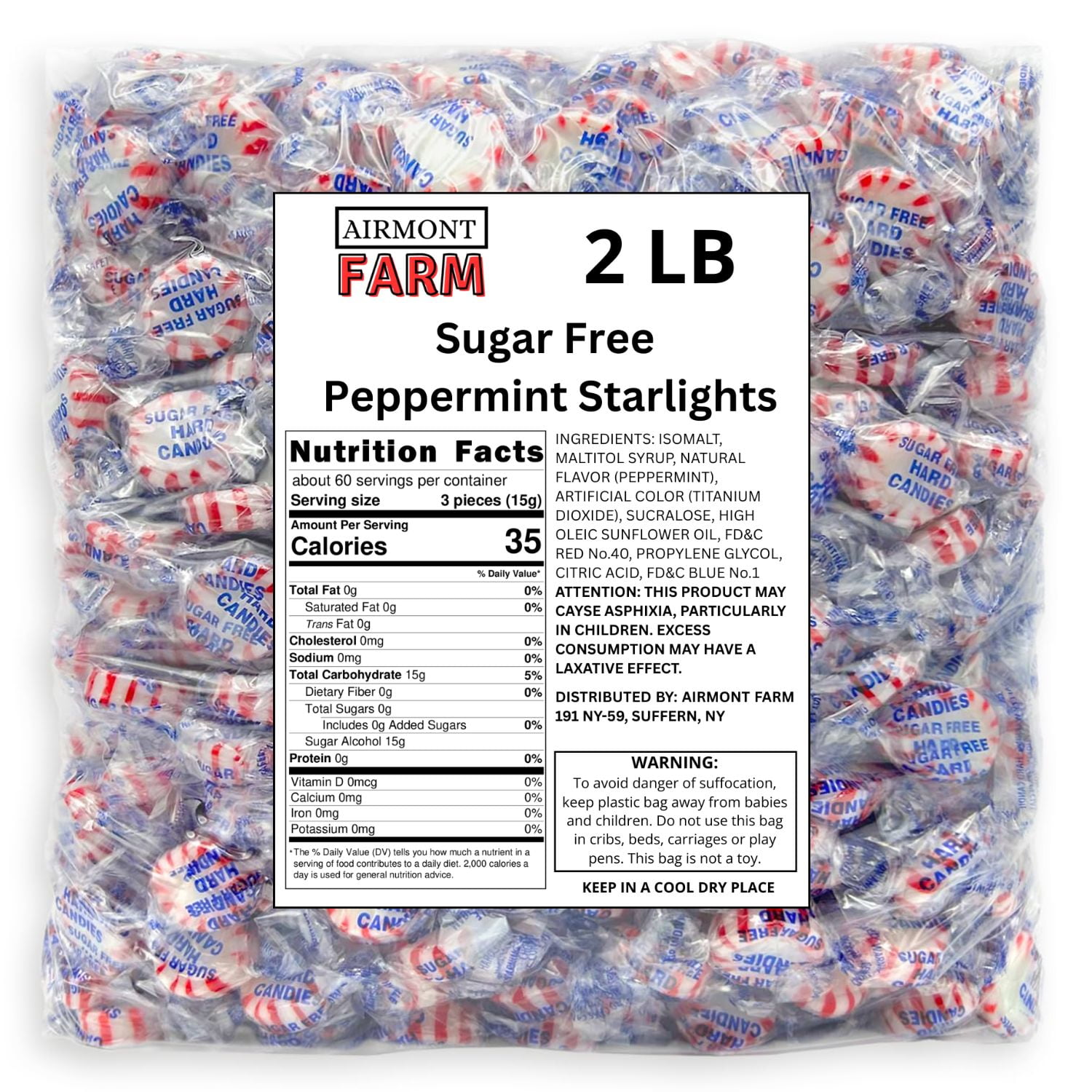 Sugar Free Peppermint Starlights Hard Candy Individually Wrapped Bulk ...