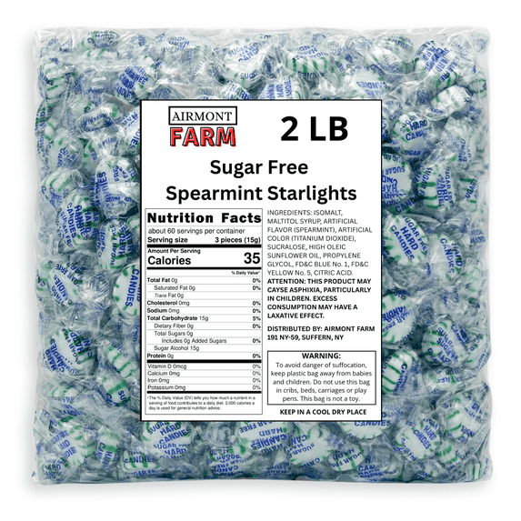 Sugar Free Spearmint Starlights Hard Candy Individually Wrapped Bulk ...