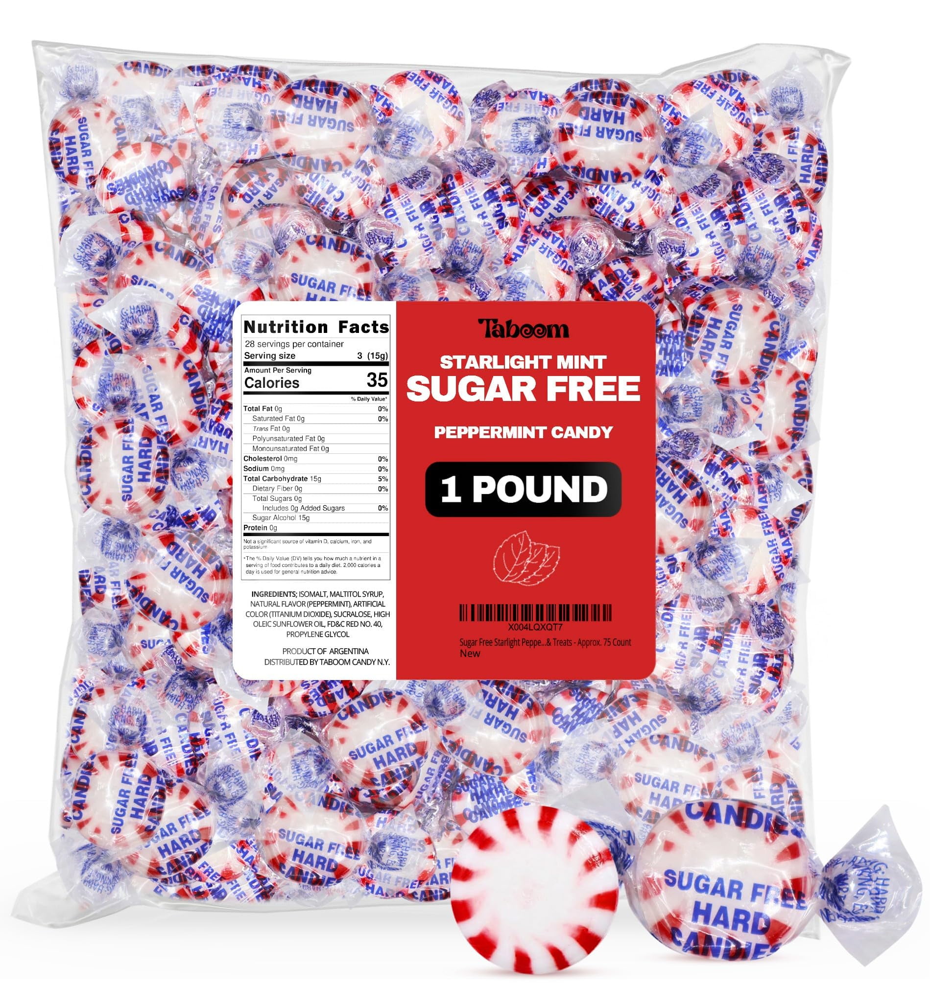 Sugar Free Starlight Peppermint BCF26 Hard Candy 1 Pound - Approx. 75 ...