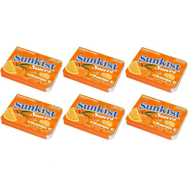 Sunkist Sugar-Free Sours with Vitamin C - Tangerine Orange, 6-Pack ...