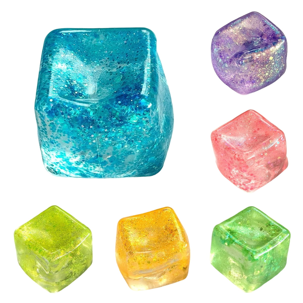 Sugar Ice Cubes Squishies Toys - Cooling Rainbow Squeeze Squish Toys ...