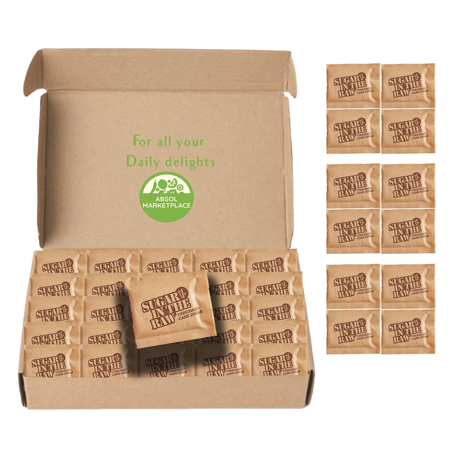 Sugar In The Raw Natural Cane Sugar Packets, 5 Gram l 100 counts ...