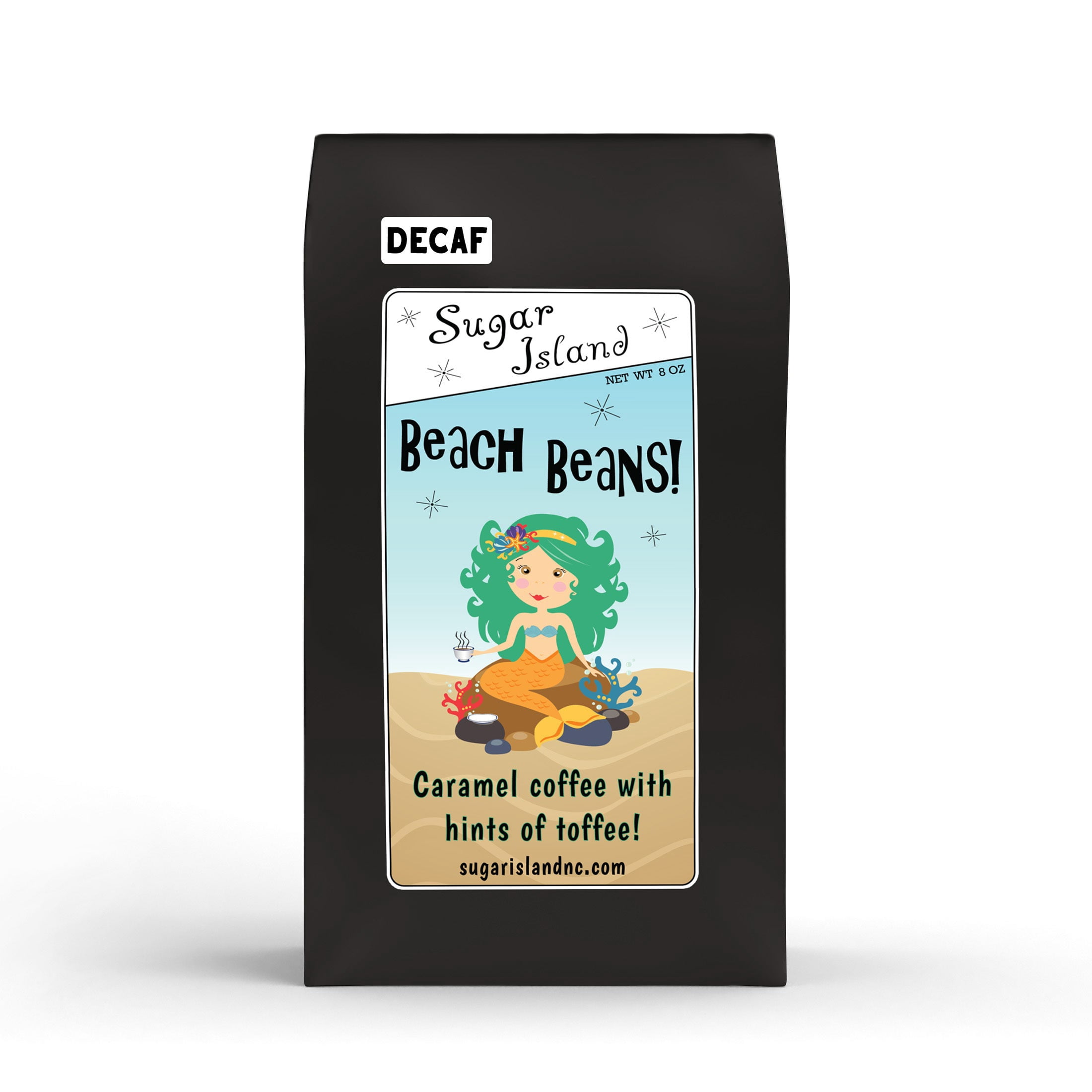 Sugar Island Decaf Beach Beans, Caramel Toffee Flavored Arabica Coffee ...