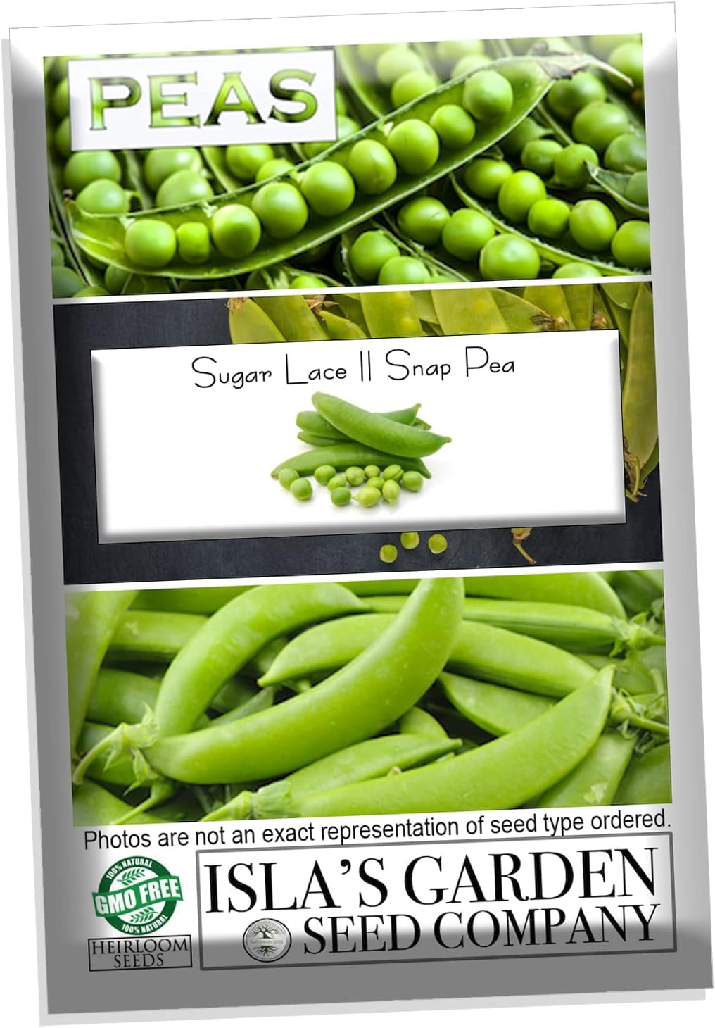 Sugar Lace II Snap Pea Seeds, 50 Heirloom Seeds Per Packet, Non GMO ...