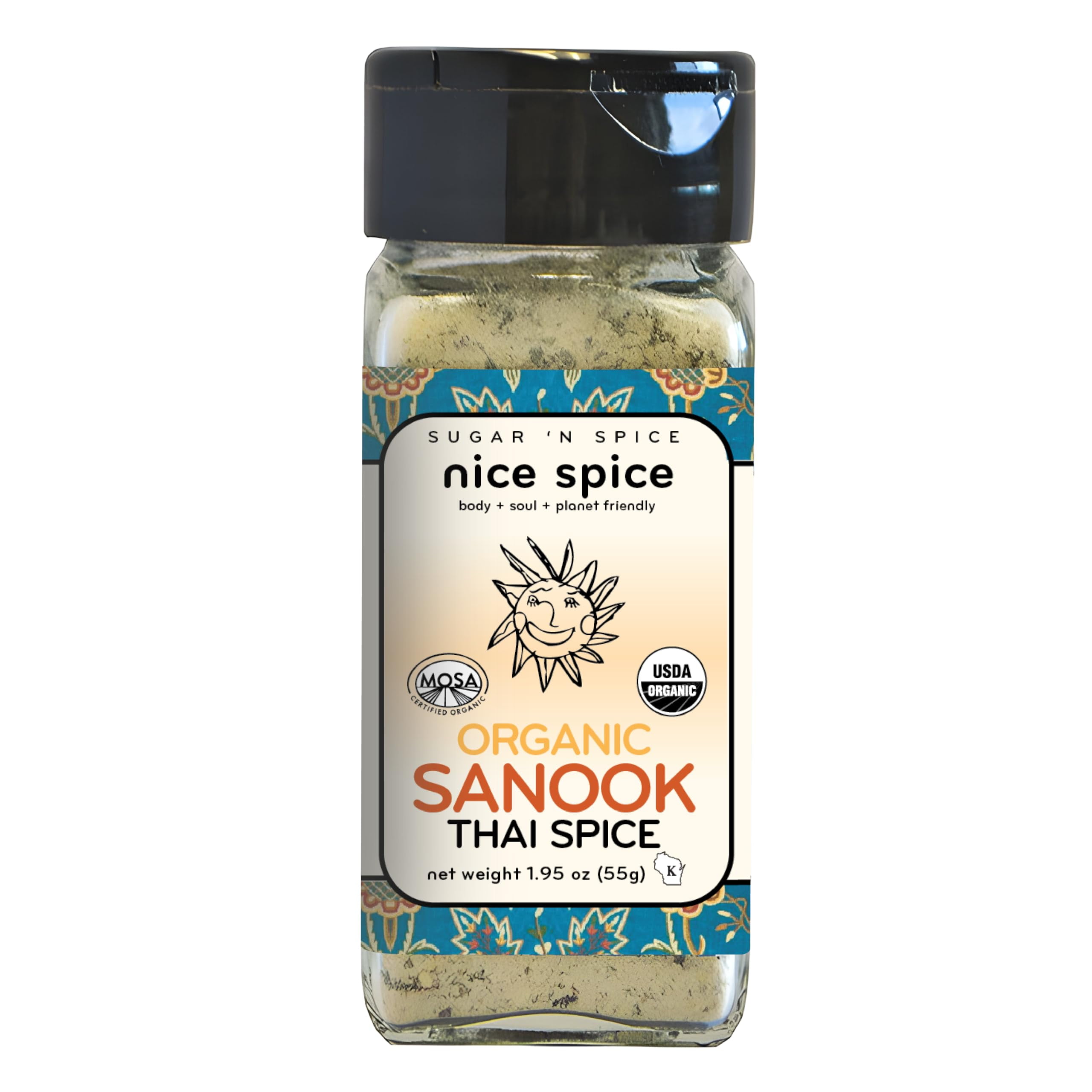 Sugar 'N Spice Organic Nice HYZ01 Spice, Sanook Thai Spice (1.95 Ounce, Glass) - Walmart.com