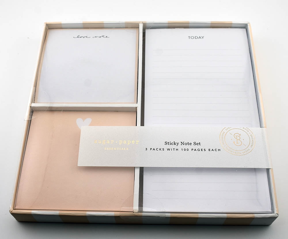 Sugar Paper Essentials Sticky Note Set, 3 packs of 100 each. - Walmart.com