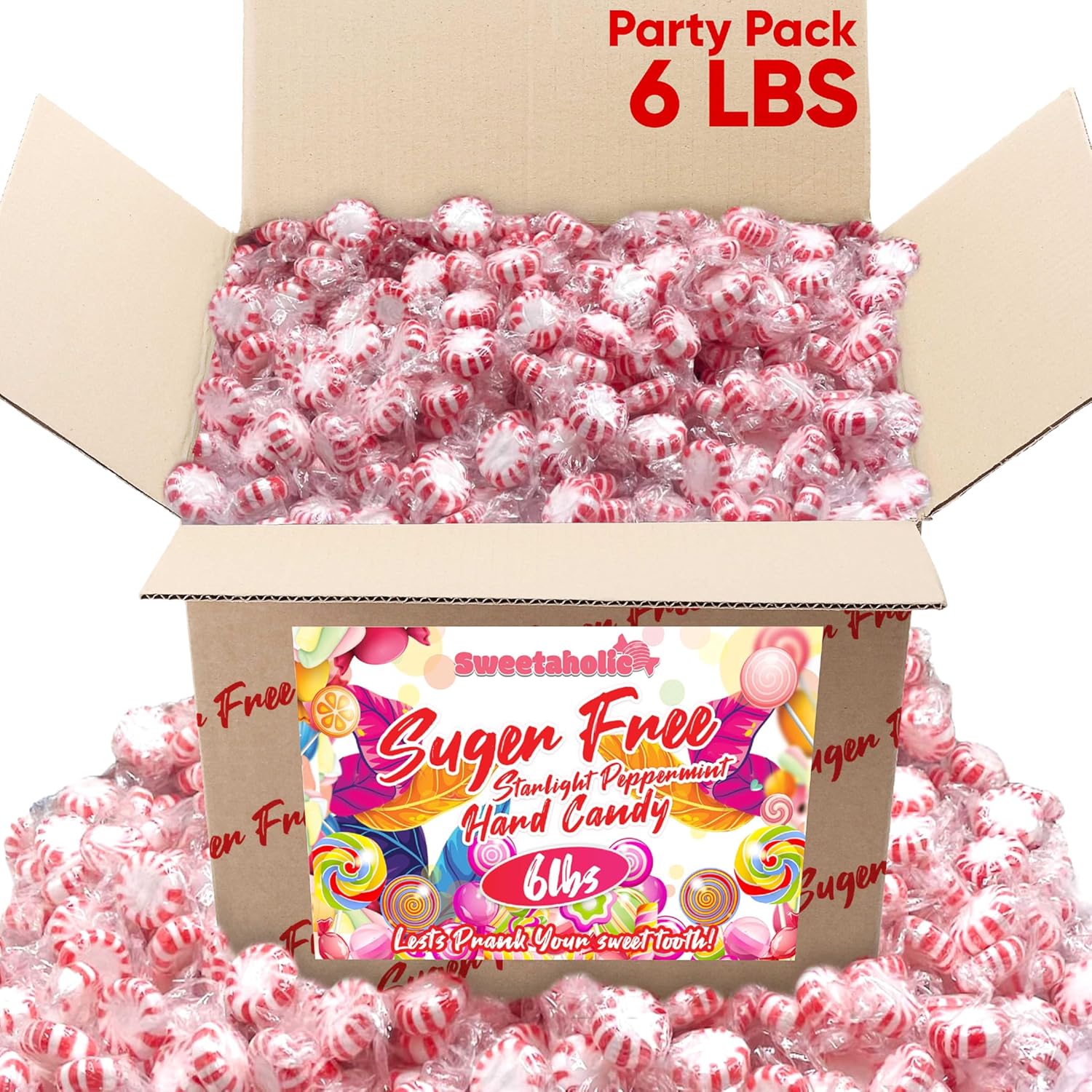 Sugar Peppermint Candy 6 Pounds | Individually Wrapped Candy ...