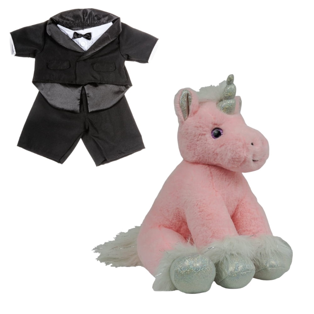 Plush Gear Sugar Pink Unicorn 16" Plush Toy with Tuxedo Stuffed Animal ...
