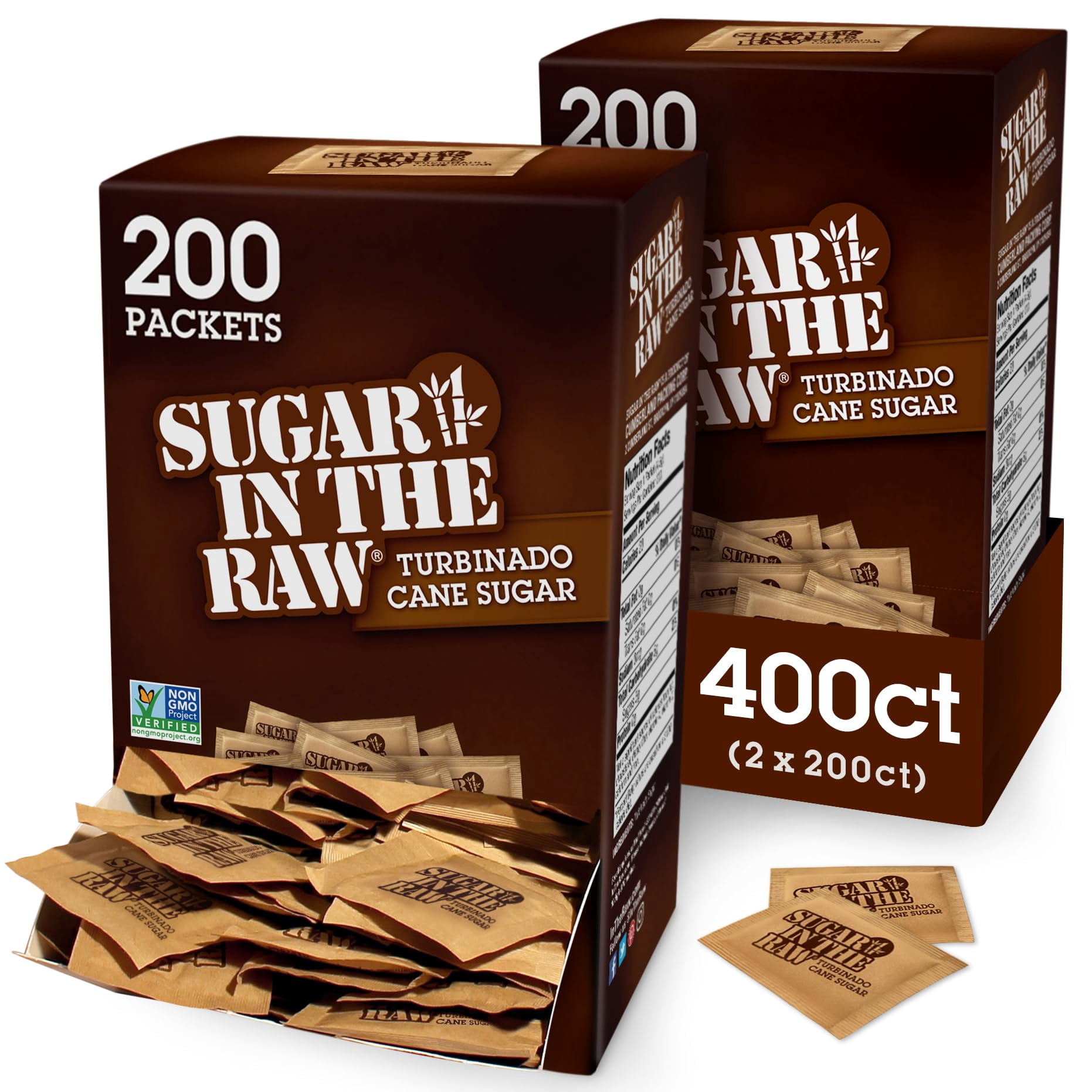 Sugar In Raw OKA4 Granulated Turbinado Cane Sugar Go Packets, No ...